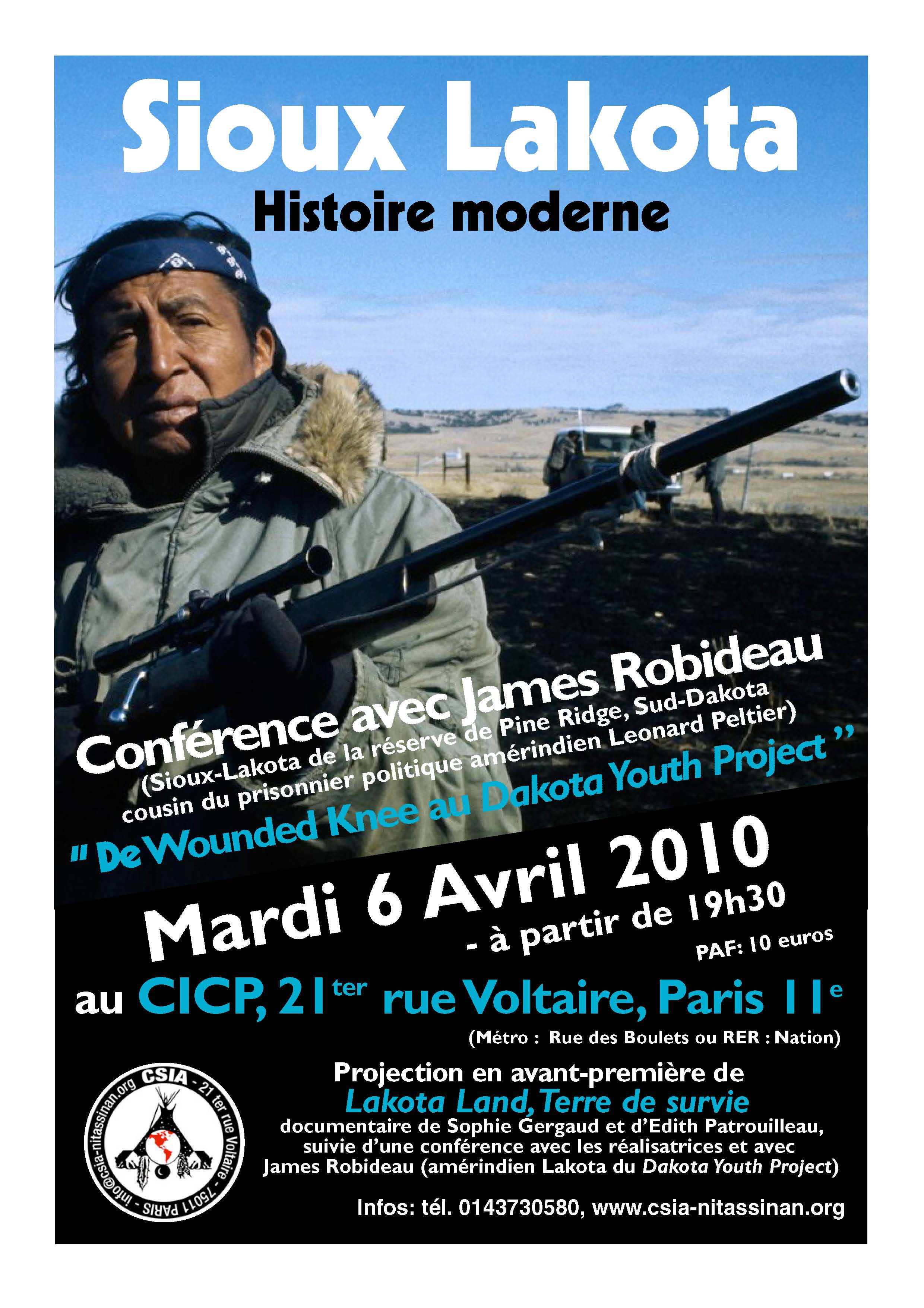 "Sioux Lakota, Histoire moderne" - Conférence de James Robideau (Sioux ...